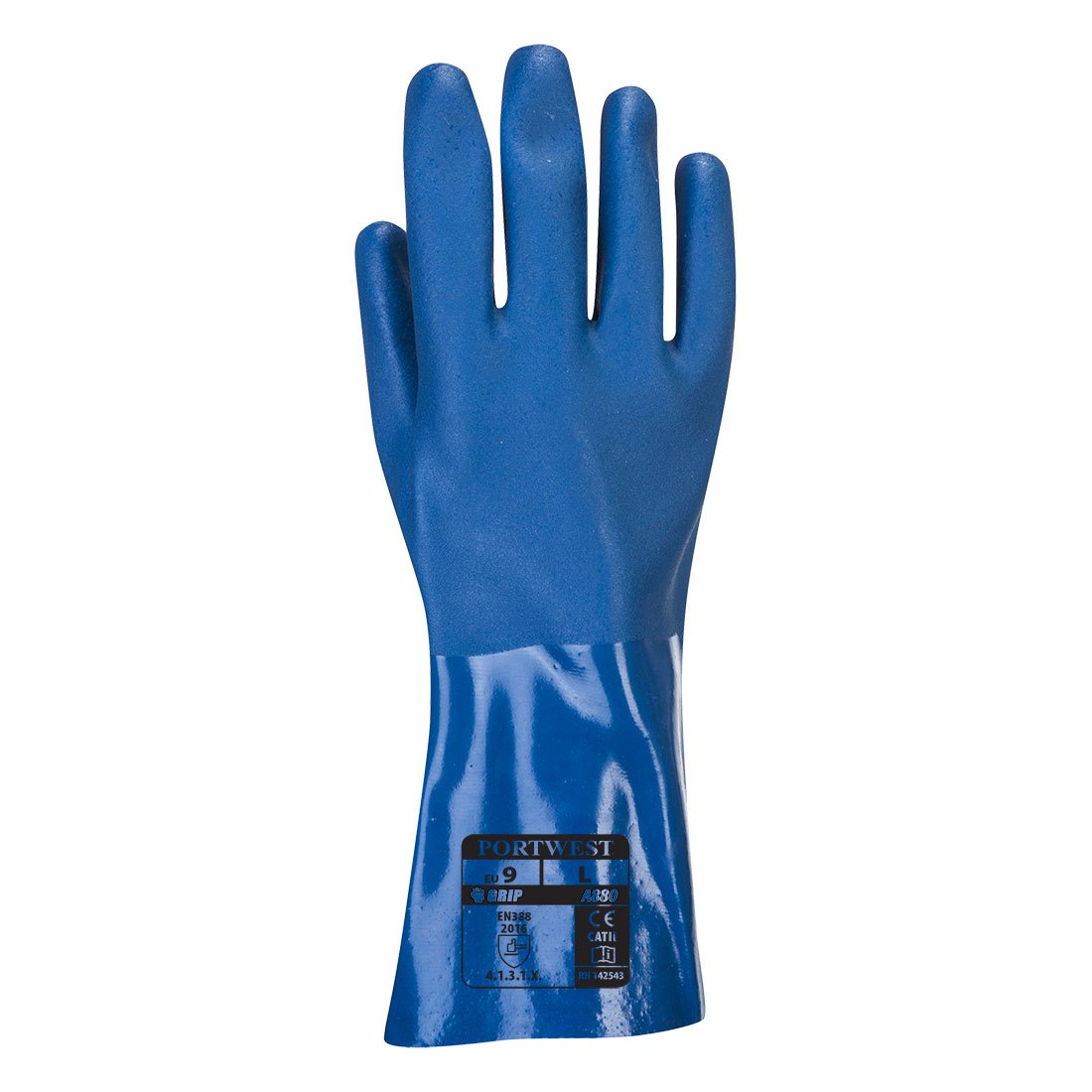 A880 - Trawlmaster 30cm handske Blå V - Sikkerhedsudstyr - Dansk Uniform.dk